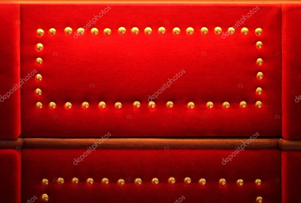 Red velvet with golden rivets retro background Stock Photo by ©logoboom ...