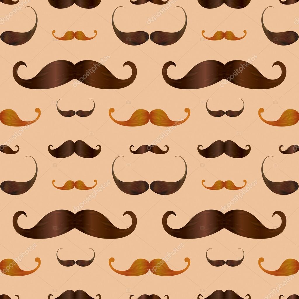 Hipster Realistic Mustache Seamless Pattern Stock Photo by ...