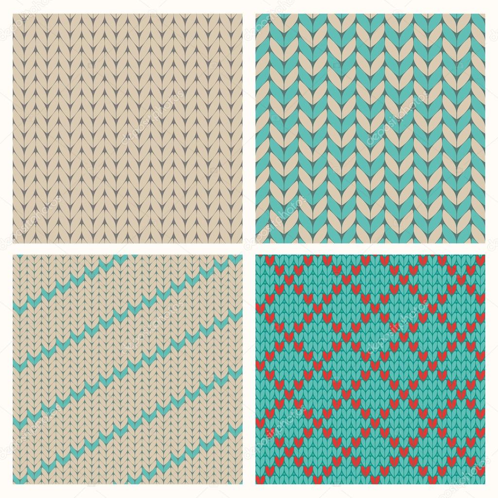 Set of seamless knitting patterns Stock Vector Image by ©OliaFedorovsky #41519955