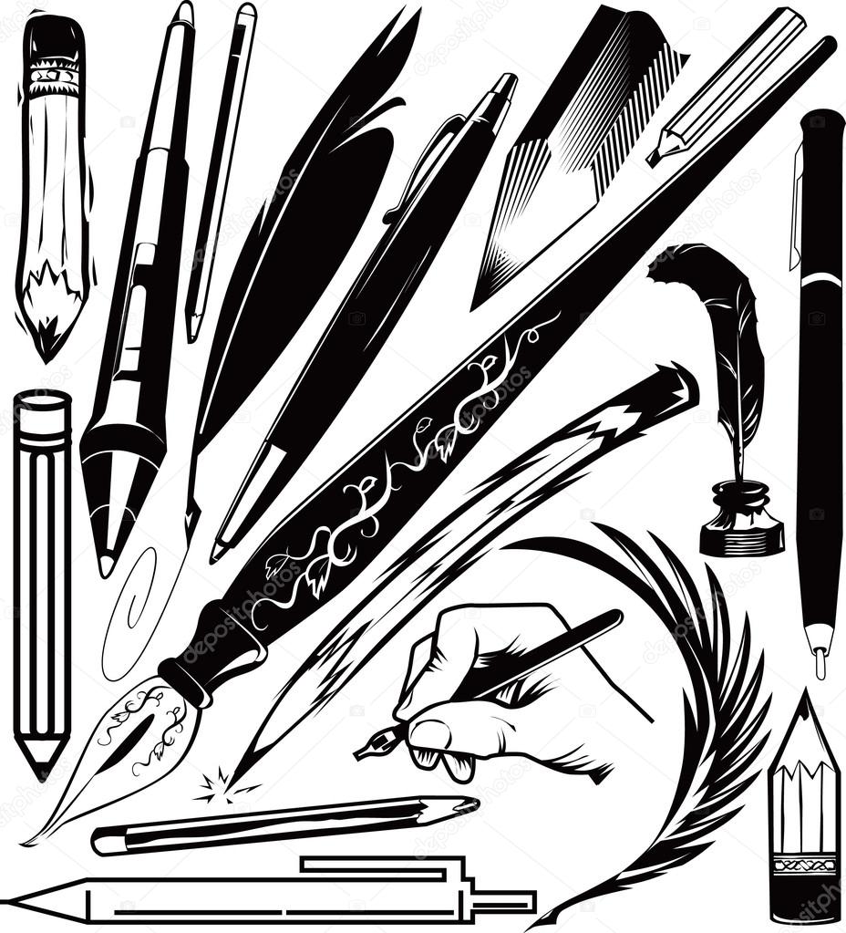 Pens & Pencils — Stock Vector © bigredlink #32667979