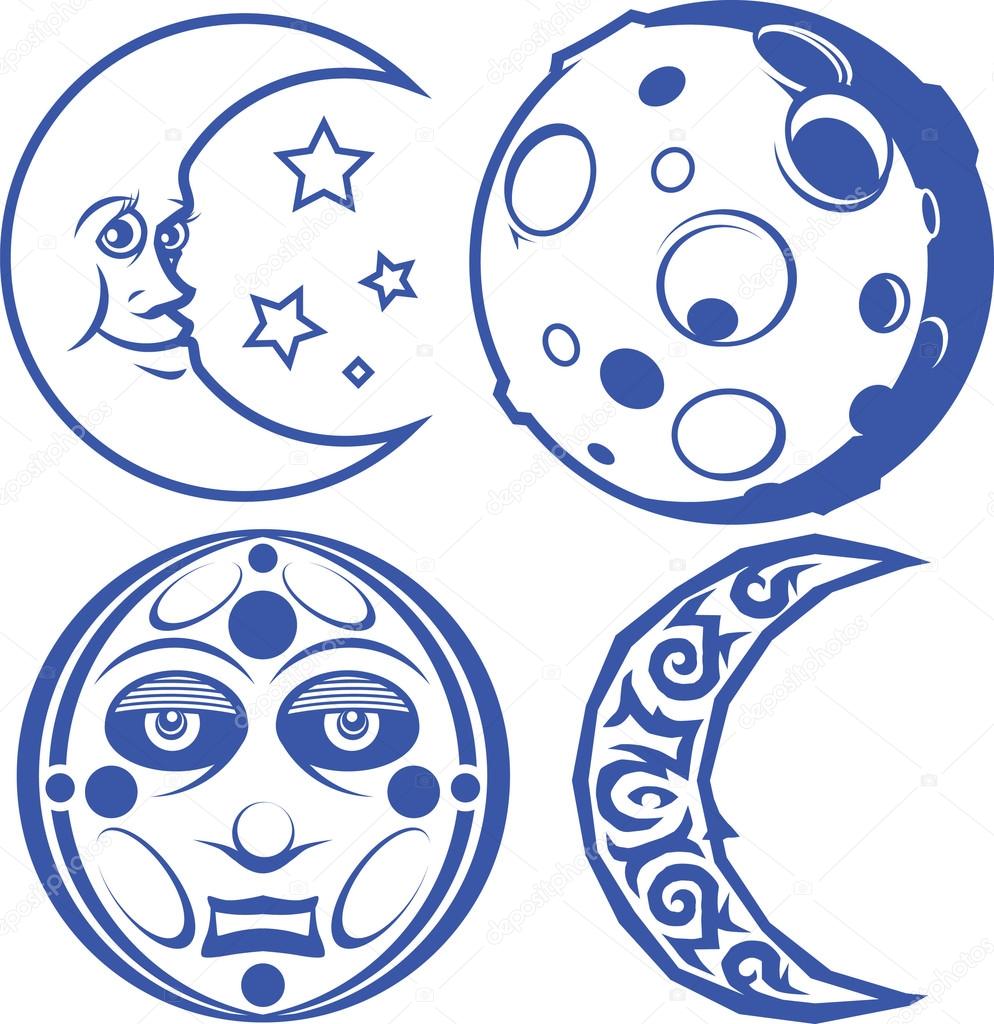 Blue Moons Stock Vector Image by ©bigredlink #32900065