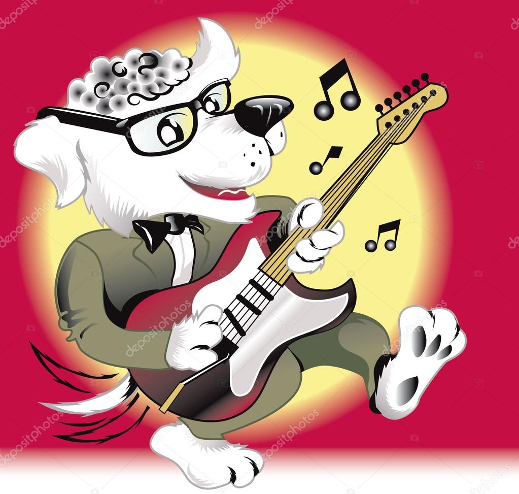 Rock 'n Roll Dog Stock Vector Image by ©bigredlink #33145631