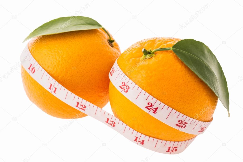 Orange fruit and measuring tape Stock Photo by ©thongseedary 46400295