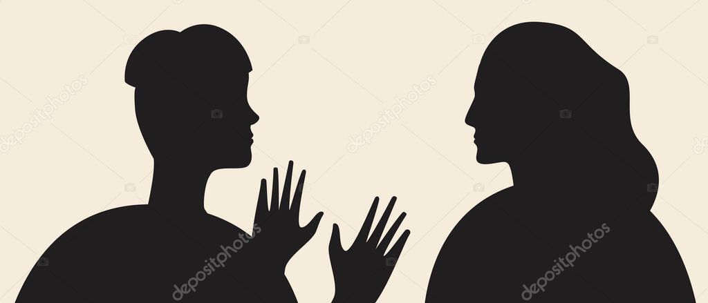 Problemas de un adolescente, estr s de la gente. Silueta vector stock ilustraci n. Problemas de ...