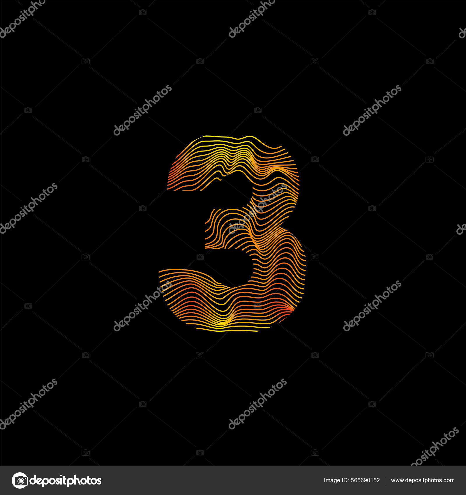 Wavy Line Number Number Motion Wave Number Number Logo Colorful Stock ...
