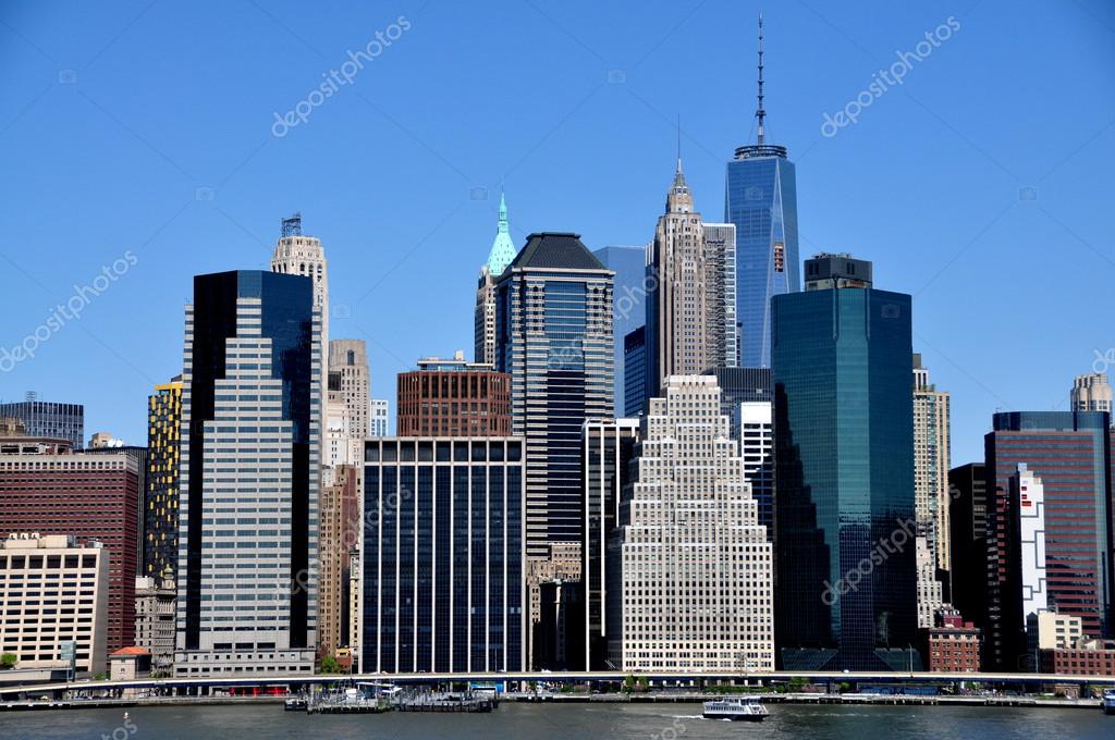 Lower Manhattan skyscrapers Stock Photo by ©LeeSnider 46178385