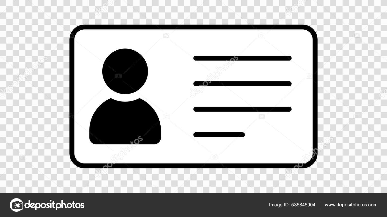 Card Icon Driver's License Identification Card Symbol Modern Vector ...