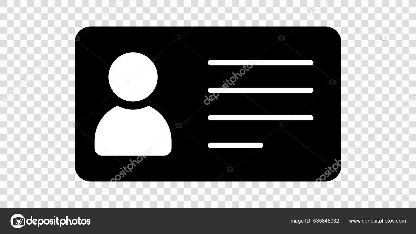 Image vectorielle Icône Carte D'identité Permis Conduire Symbole Carte ...