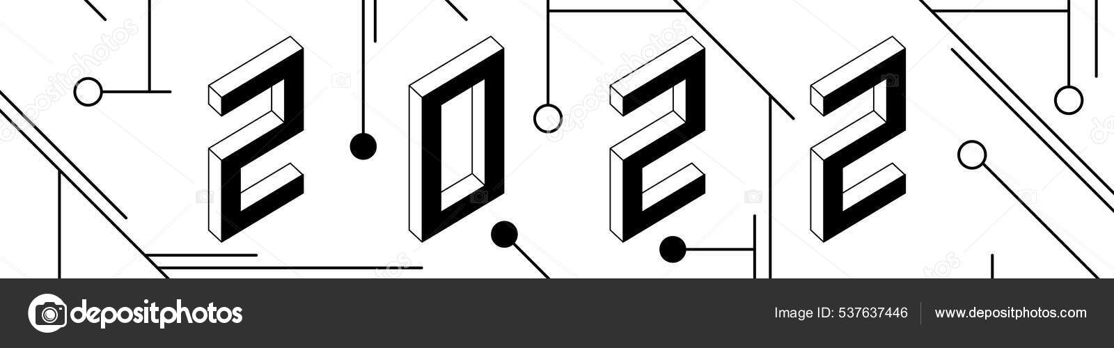 2022 Logo Design Modern Isometric Style 2022 Number Design Template ...