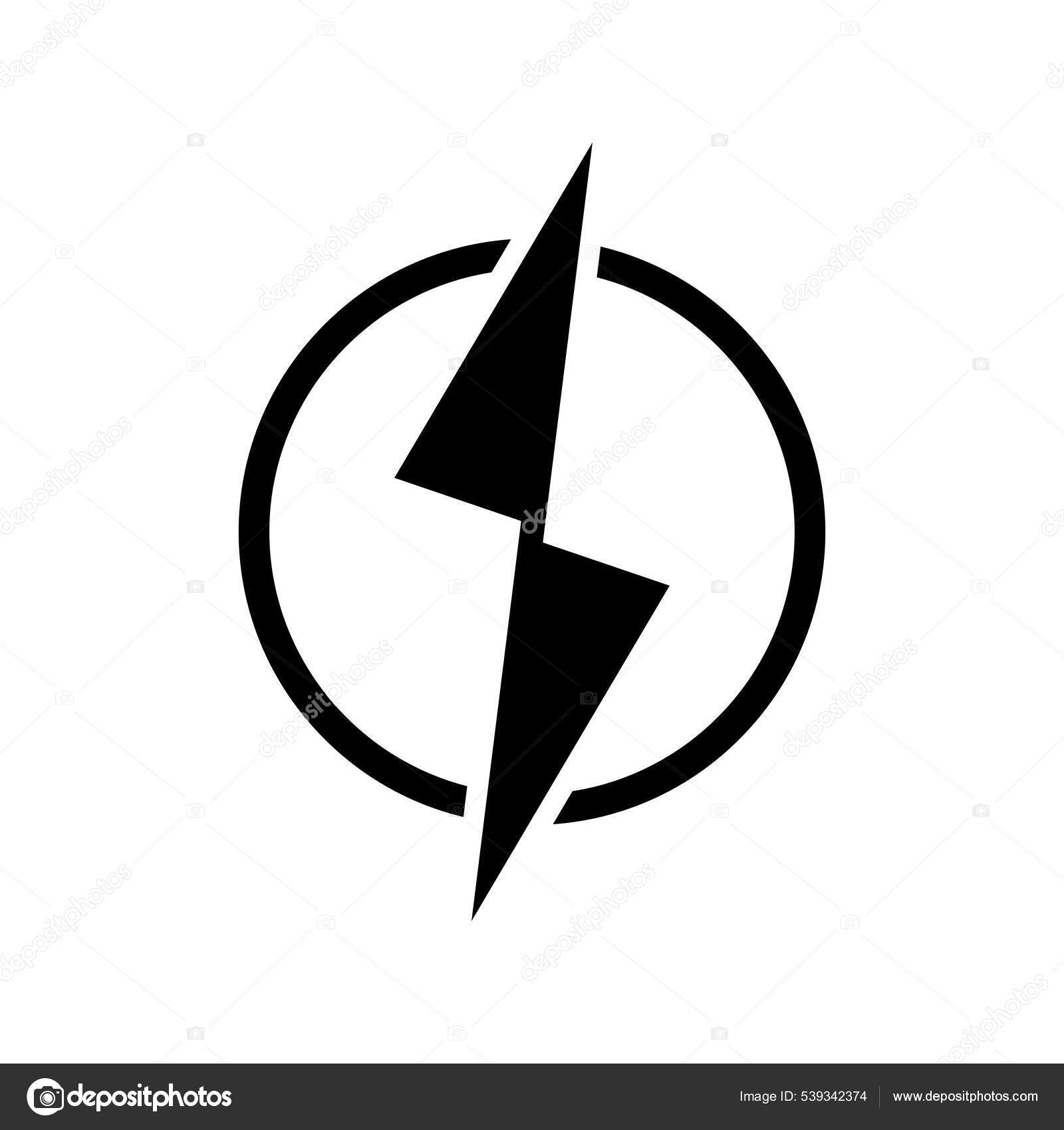 Lightning Bolt Icon Black Thunderbolt Flat Pictogram Vector ...
