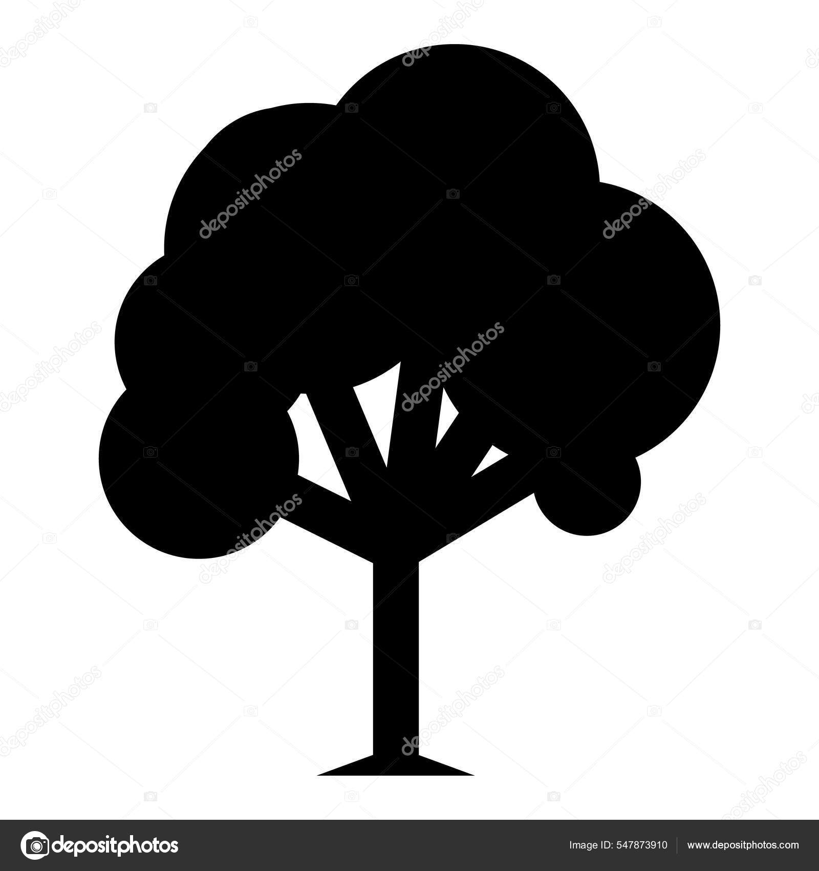 Tree Silhouette Icon Vector Illustration Isolated White Background Eps ...