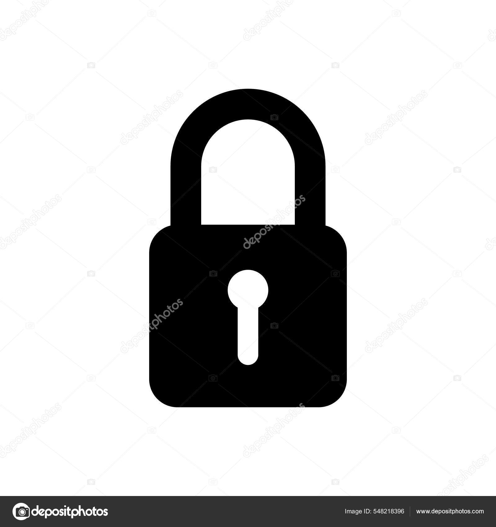 Padlock Icon Lock Black Icon Security Symbol Vector Illustration ...