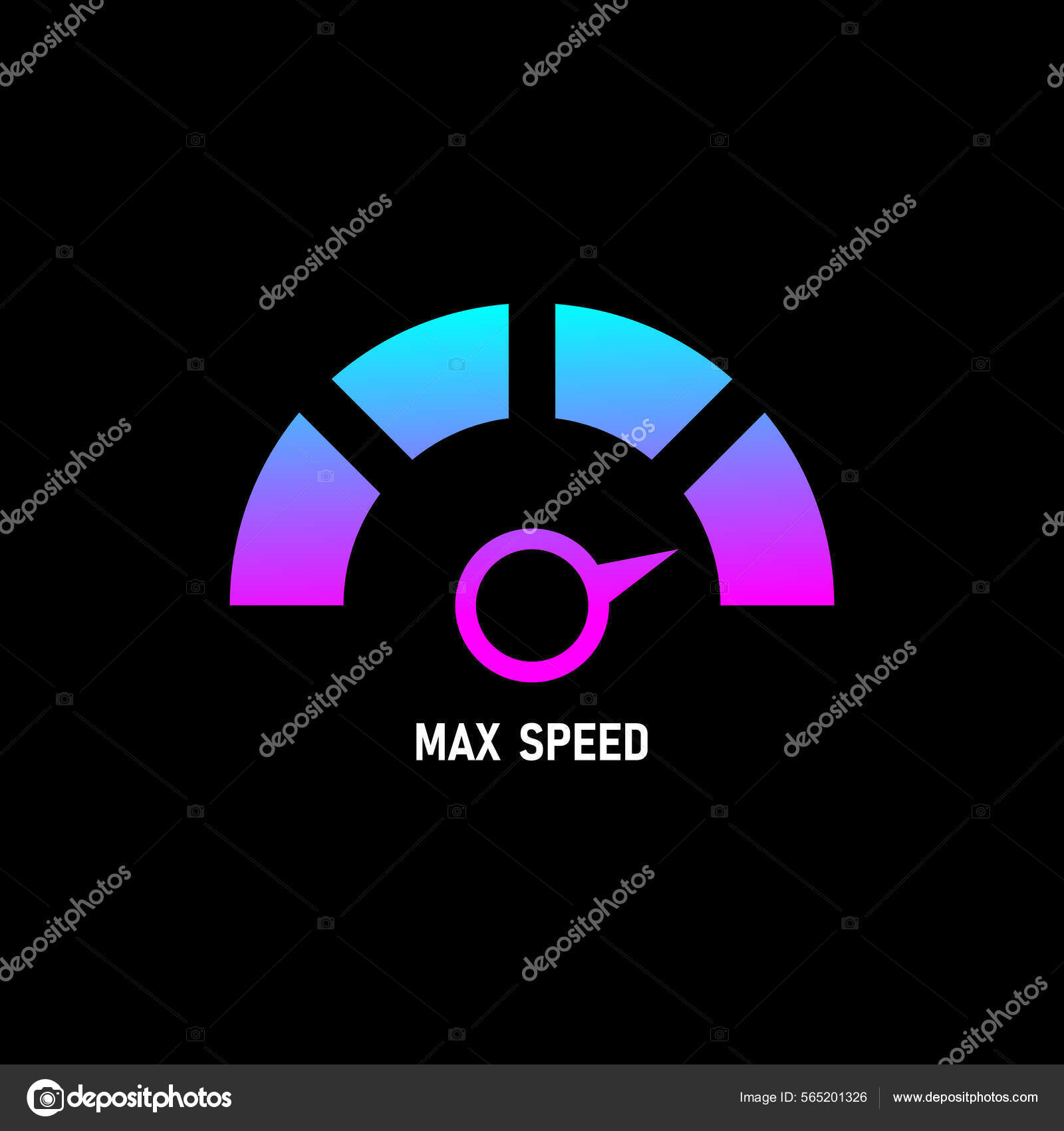 Speedometer Logo Icon Max Speed Meter Vector Illustration Isolated ...