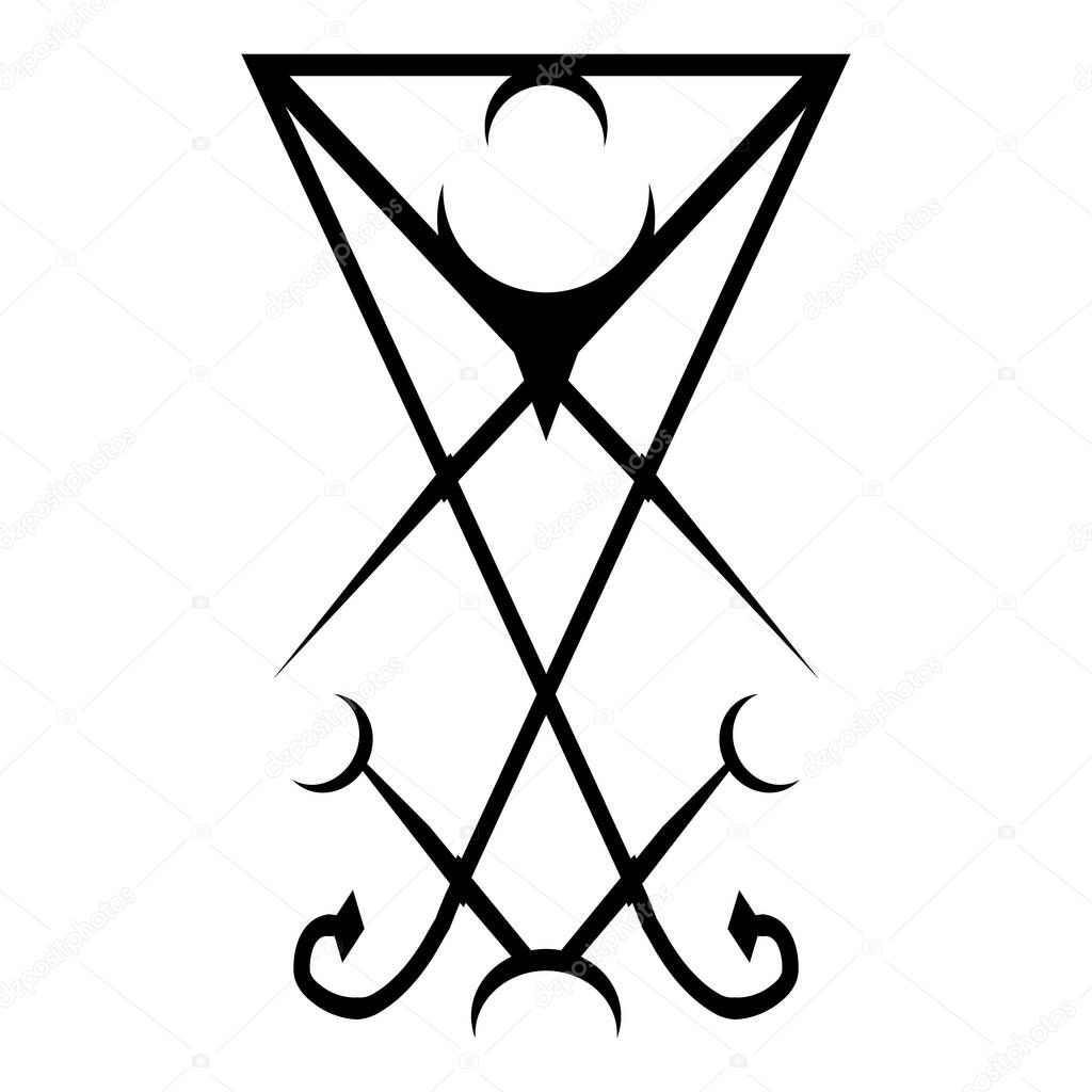 Sigil Lucifer Icono Etiqueta Engomada Camiseta Impresión Diseño ...