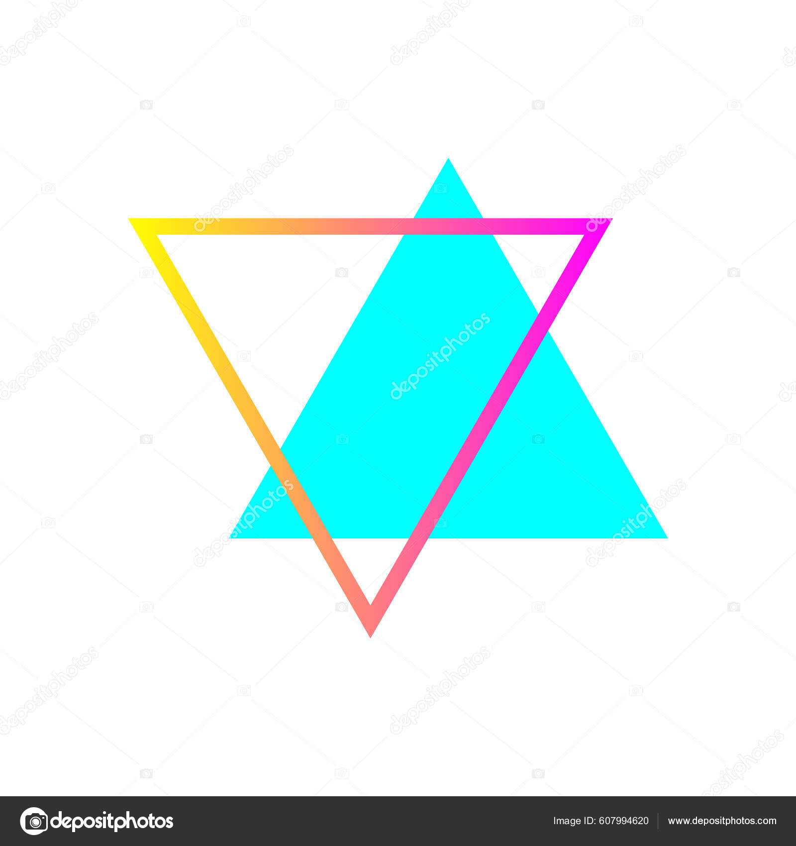 Neon Triangles Cyberpunk Style Figures Icons Design Vector Illustration ...