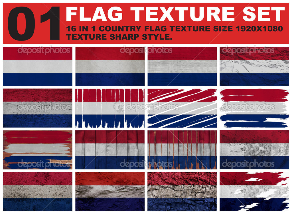Netherlands Flag texture set resolution 1920x1080 pixel 16 in 1 — Stock ...