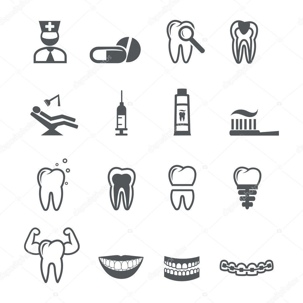 Dental icons — Stock Vector © nadia1992 #37562809