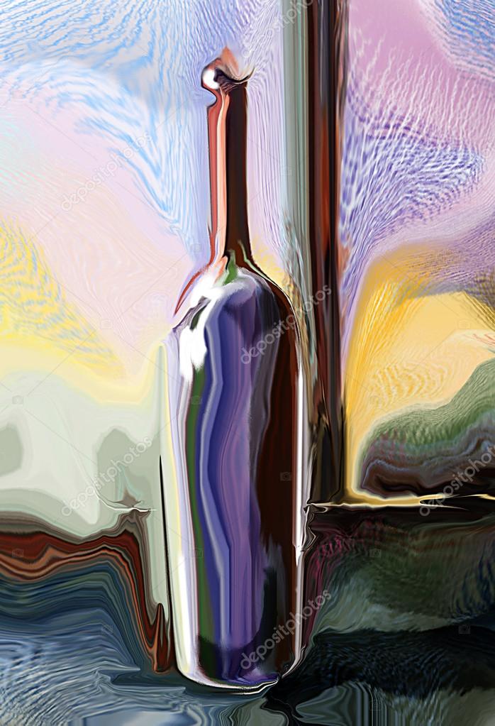 Bottle. Abstract poster. Stock Illustration by ©Teniteni #33380669
