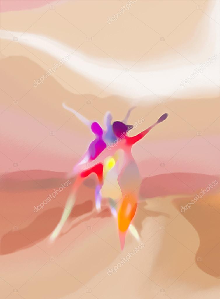 Happy abstract children — Stock Photo © Teniteni #33380761