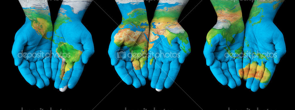 Mapa pintado en las manos 2024