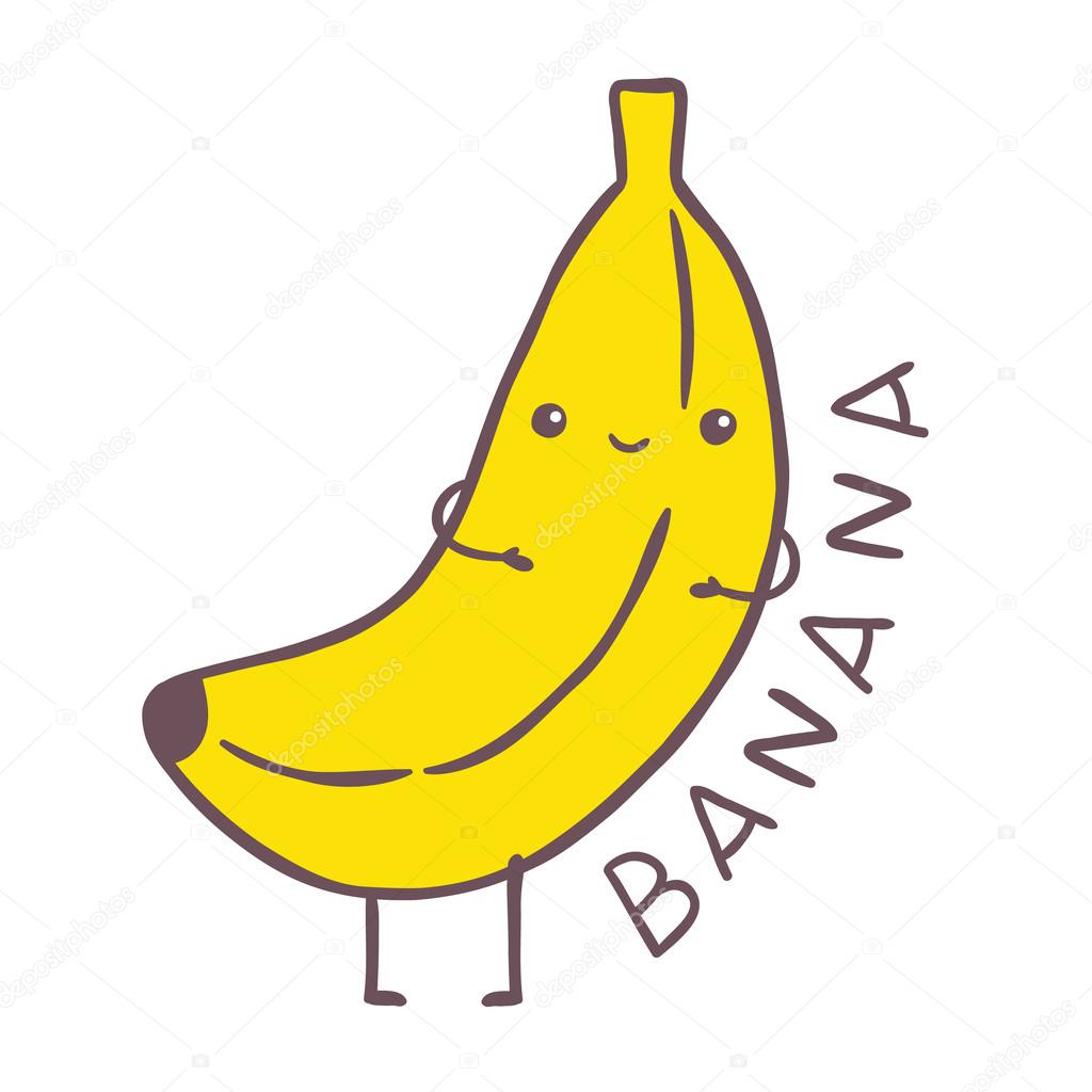 Personaje de dibujos animados lindo banana — Vector de stock ...