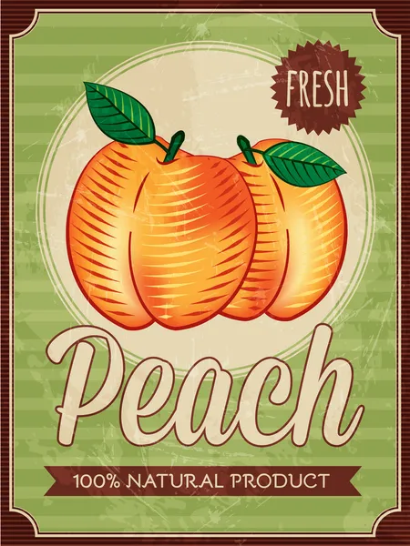 Colorful vintage Peach label poster vector illustration Stock Vector ...