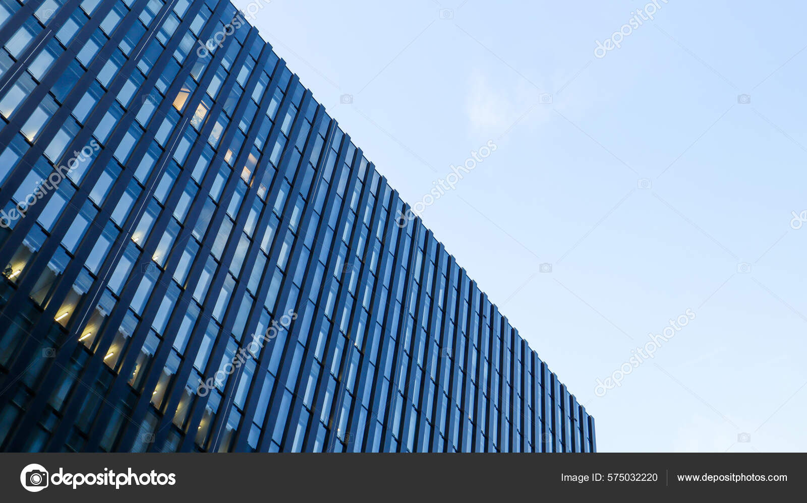 Modern High Rise Building Blue Sky Bottom View Skyscraper Business ...