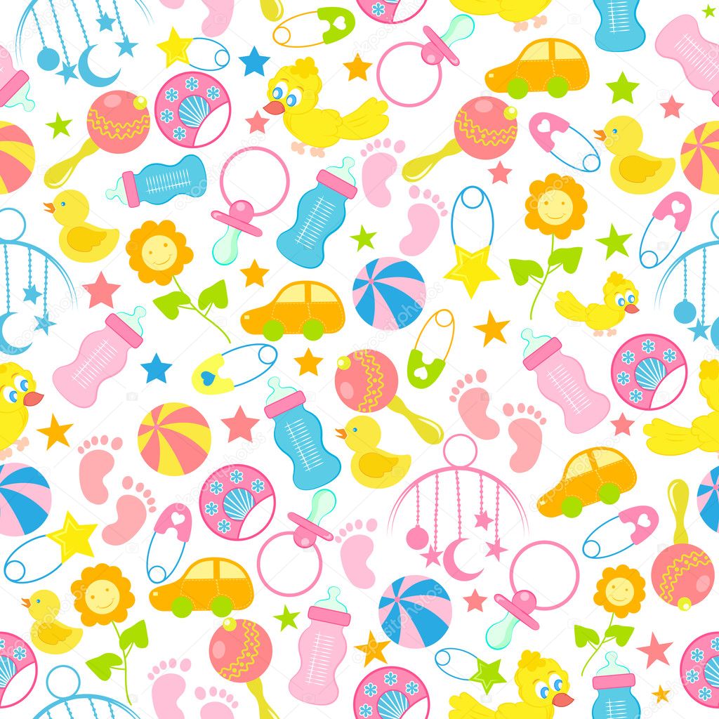 Baby Seamless Pattern Background Stock Vector by ©snapgalleria 38494359