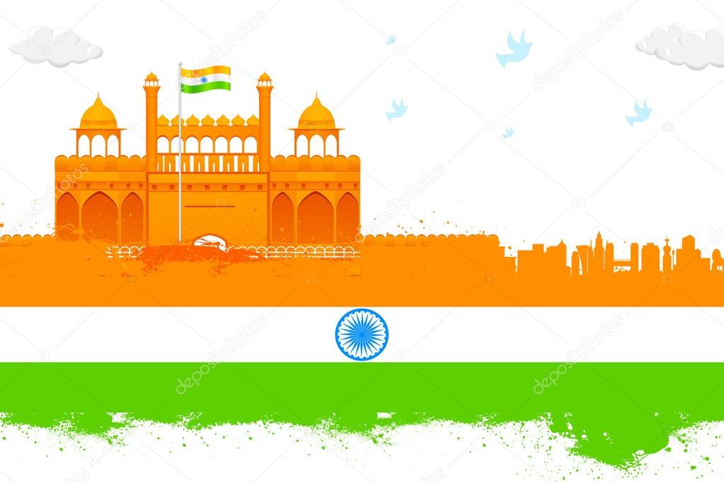 India background with Red Fort Stock Vector Image by ©snapgalleria ...