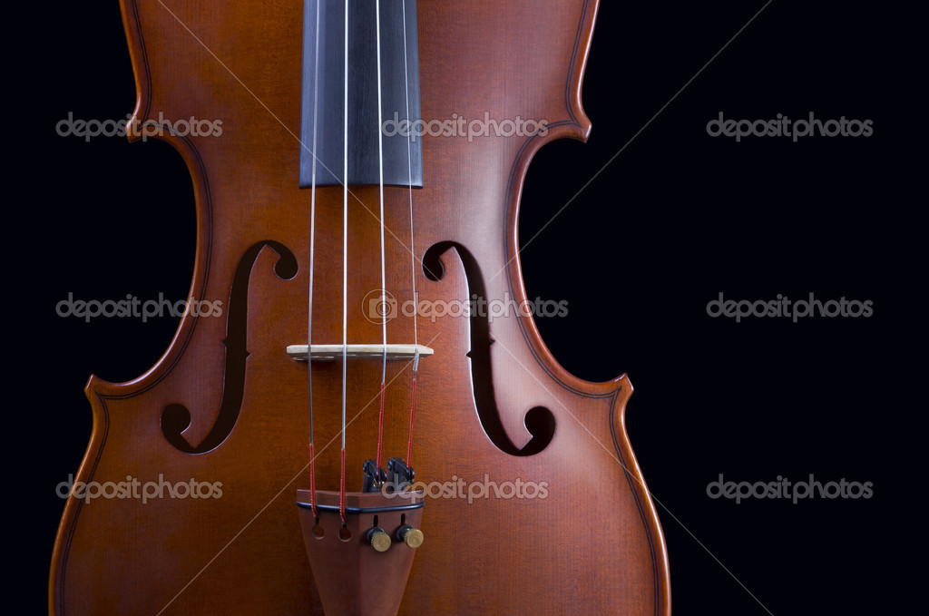 Classical shape wood vintage violin with blank space for text. — Stock ...