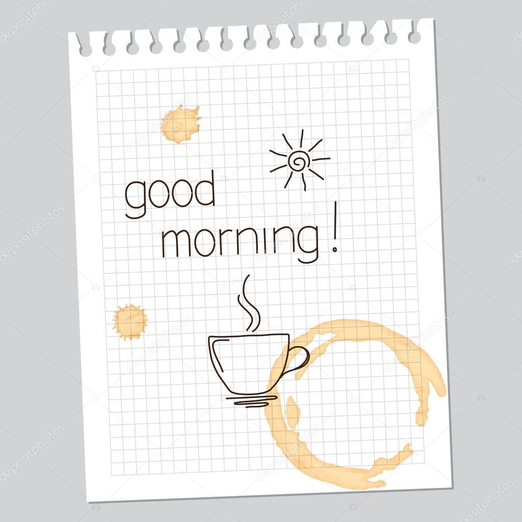 Good morning note Stock Vector Image by ©CatChat #43892551