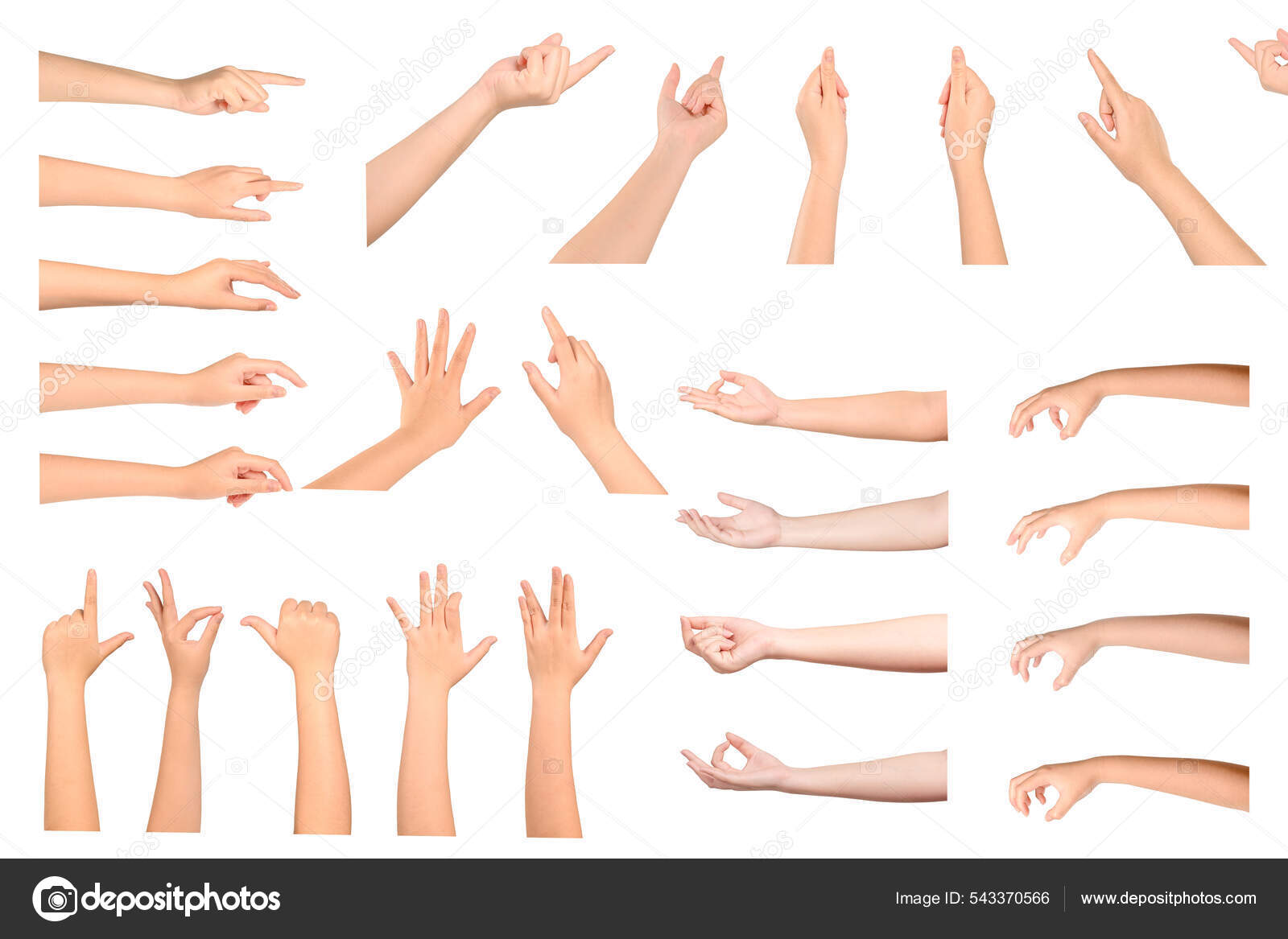 Woman Hand Gesturing Isolated White Background Stock Illustration by ...