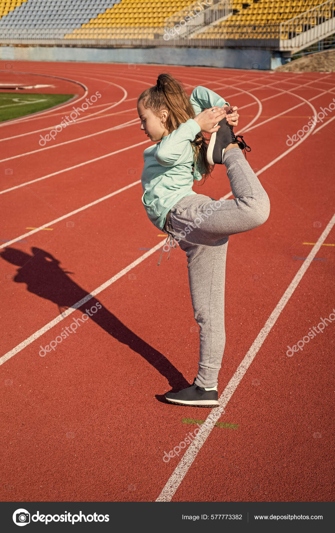 Stretching Better Flexibility Flexible Child Hold Foot Standing Leg ...