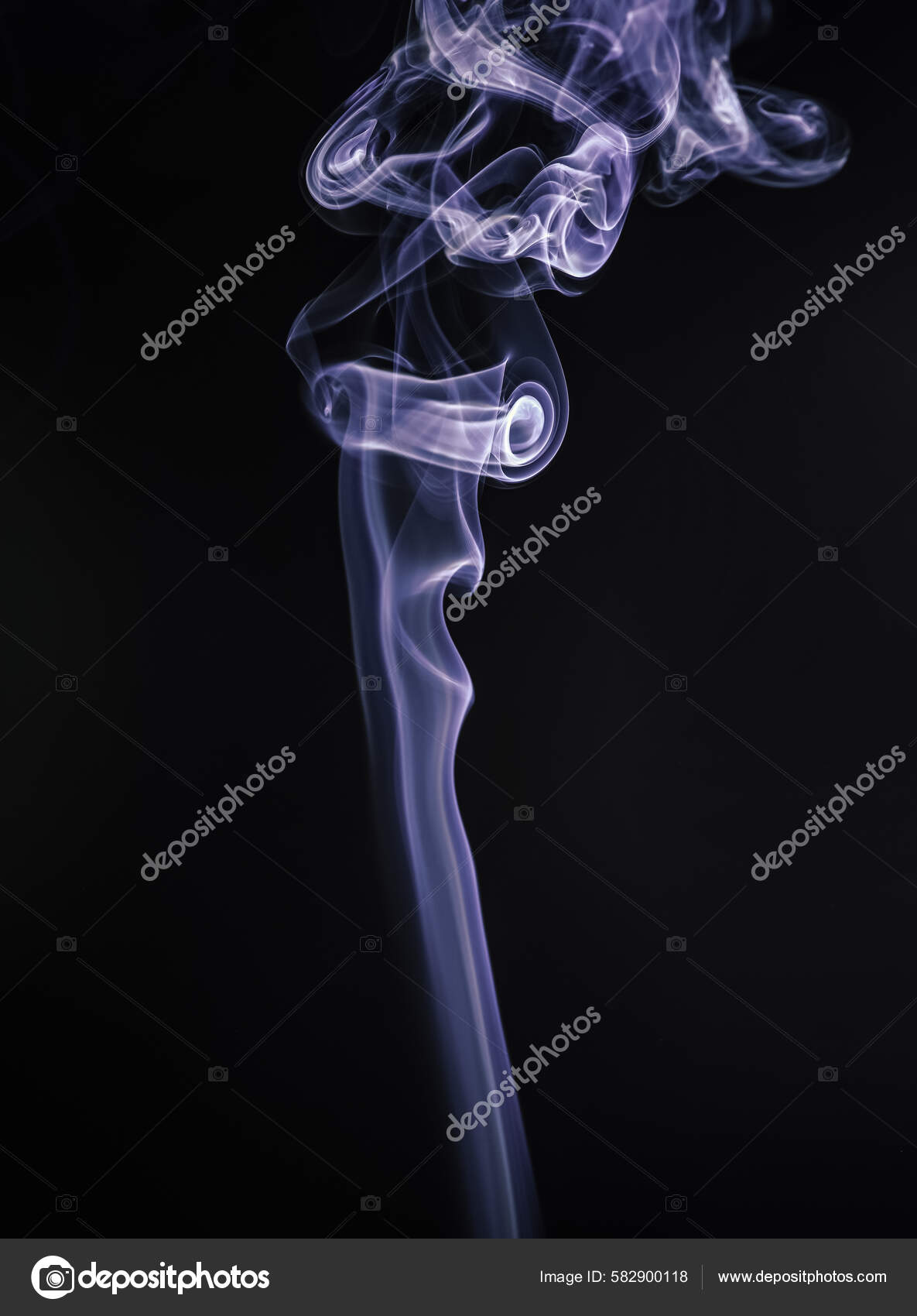 Abstract Wisp Background Blue Smoke Spiraled Fiery Steam Vapor Flow ...