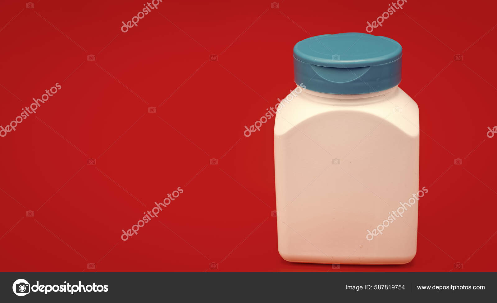 White Unbranded Pill Jar Multivitamin Bottle Orange Background Copy ...