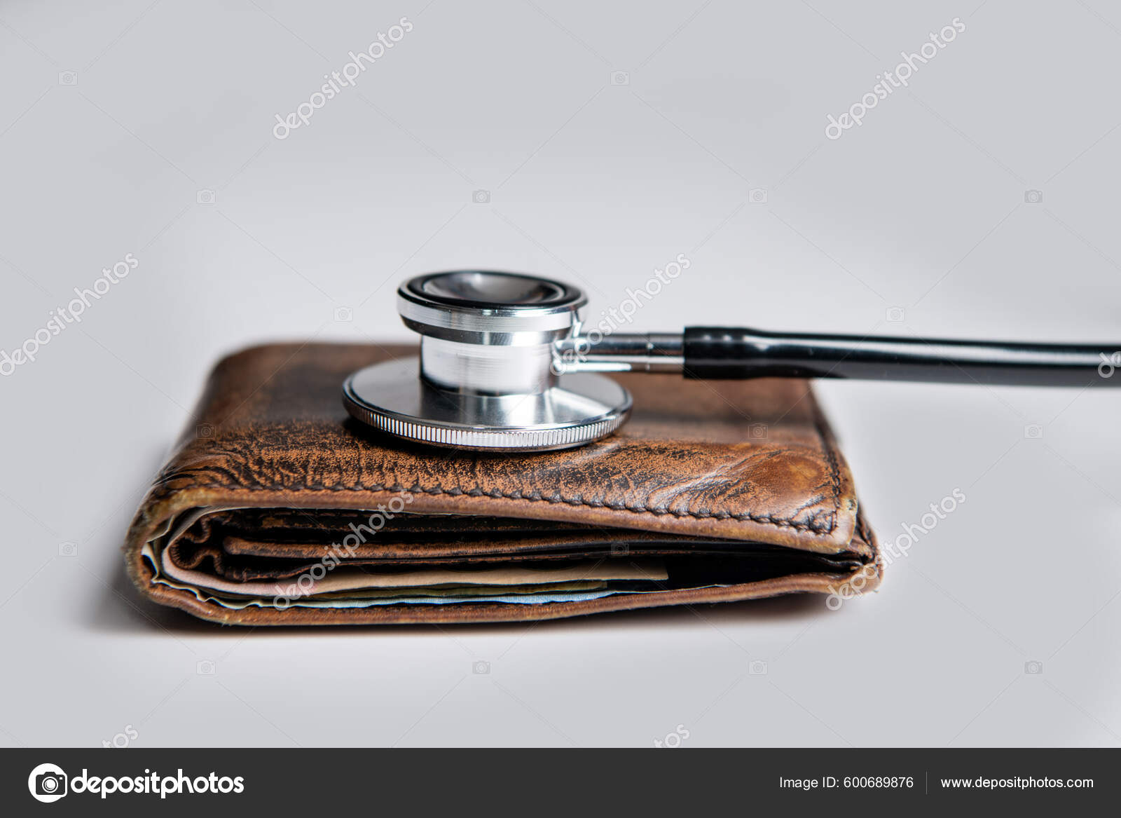 Expensive Medicine Concept Stethoscope Wallet Symbol Expensive Medicine ...