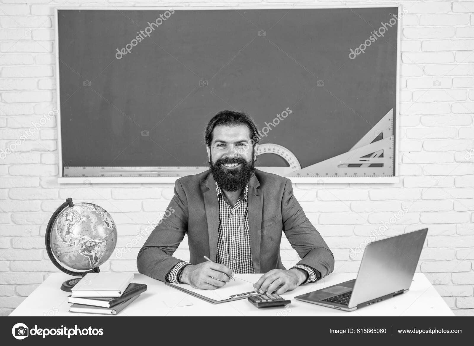 Professor Working Home Telework Learning — Stock Photo © stetsik #615865060
