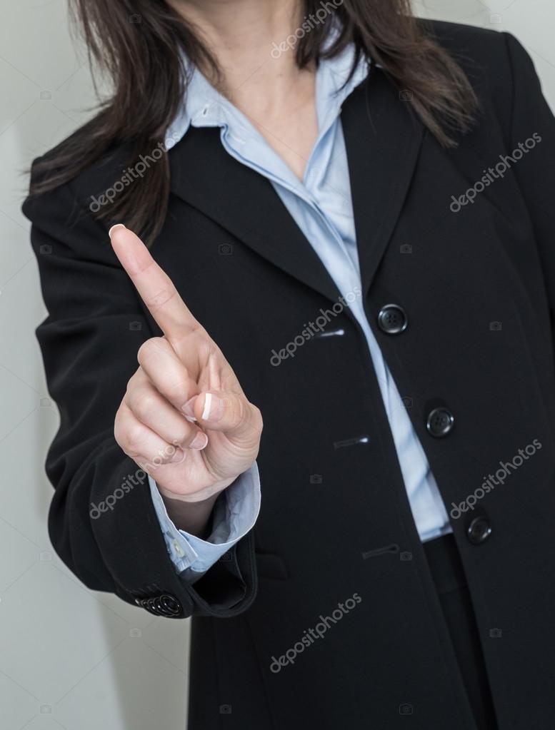 Woman shaking one finger — Stock Photo © yanmingzhang #35940603