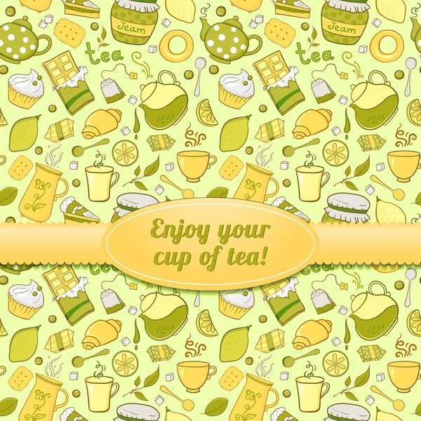 Tea and sweets background Stock Vector Image by ©meowudesign #58009991