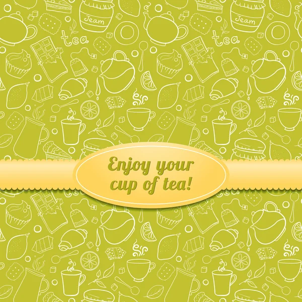 Tea and sweets background Stock Vector Image by ©meowudesign #58009991