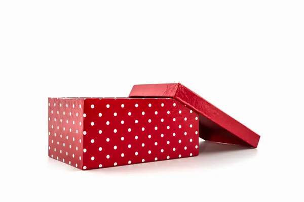 Red polka dots box ,with clipping path. — Stock Photo © amnachphoto ...