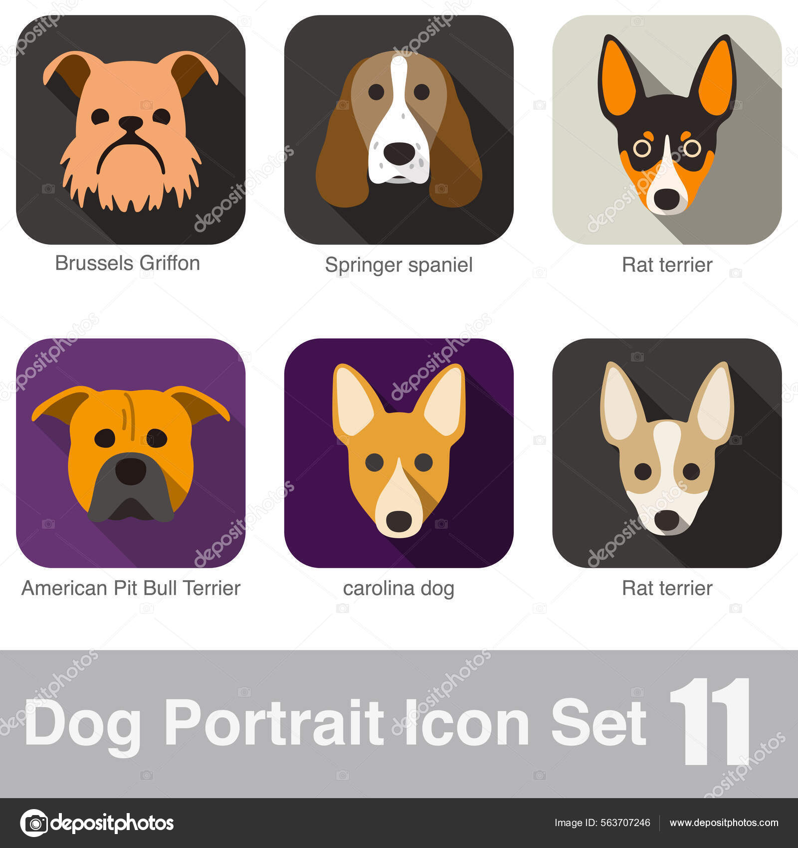 Dog Face Portrait Icon Design Series Stock Vector Image by ©hakule ...
