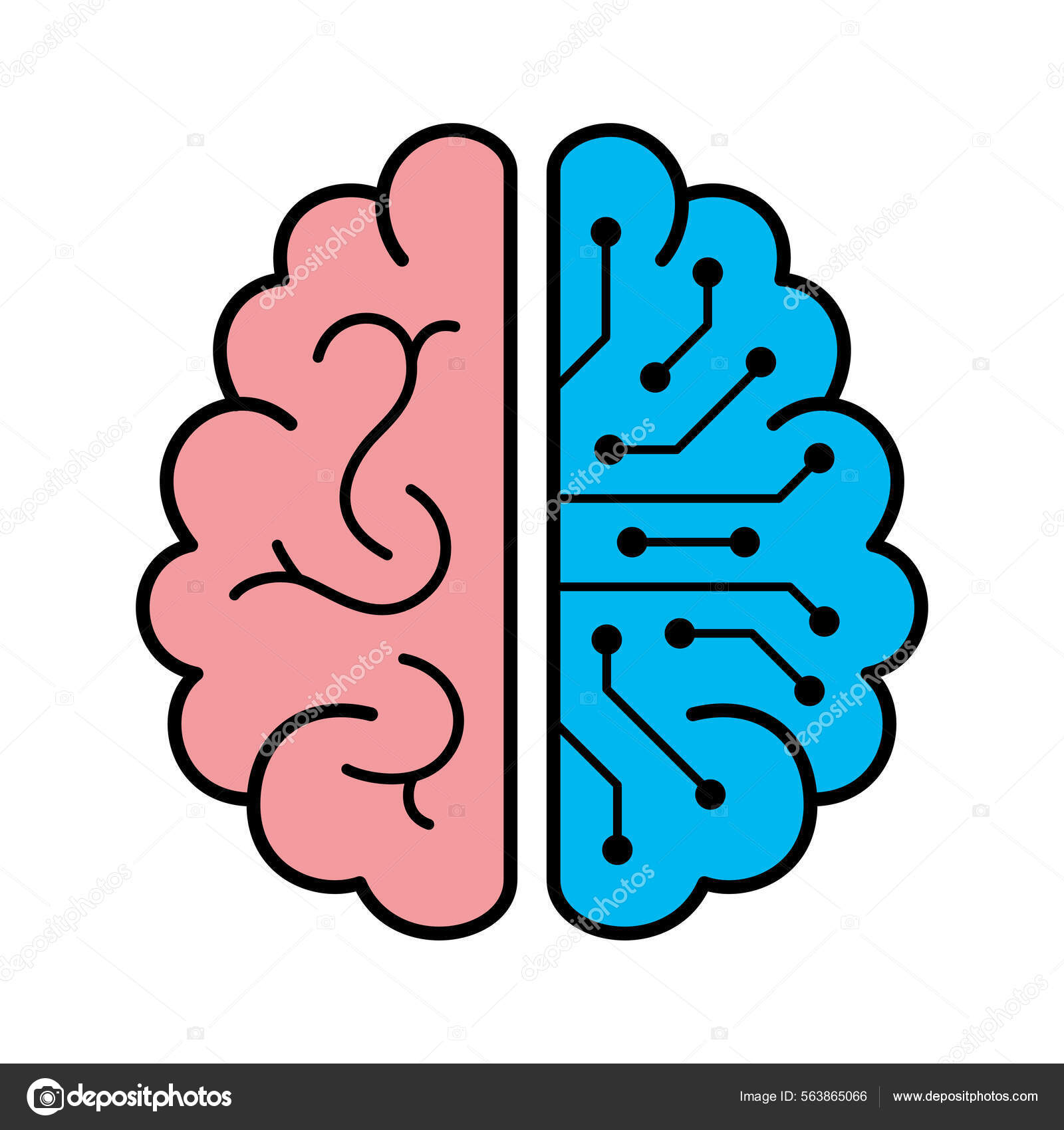 Human Brain Artificial Intelligence Concept Top View Stock Vector Image by ©hakule #563865066