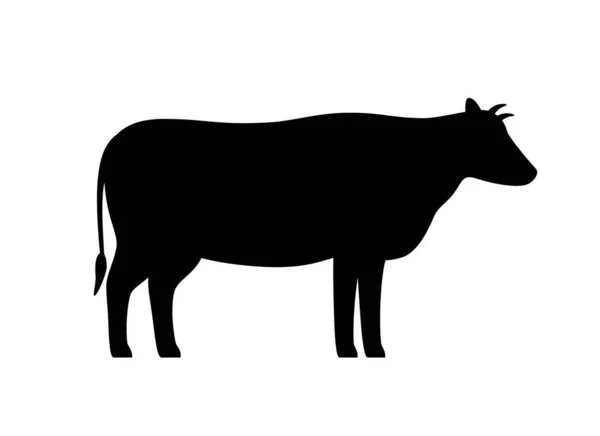 Vache Animal Ferme Icône Noire Illustration Vectorielle Vecteur par ...