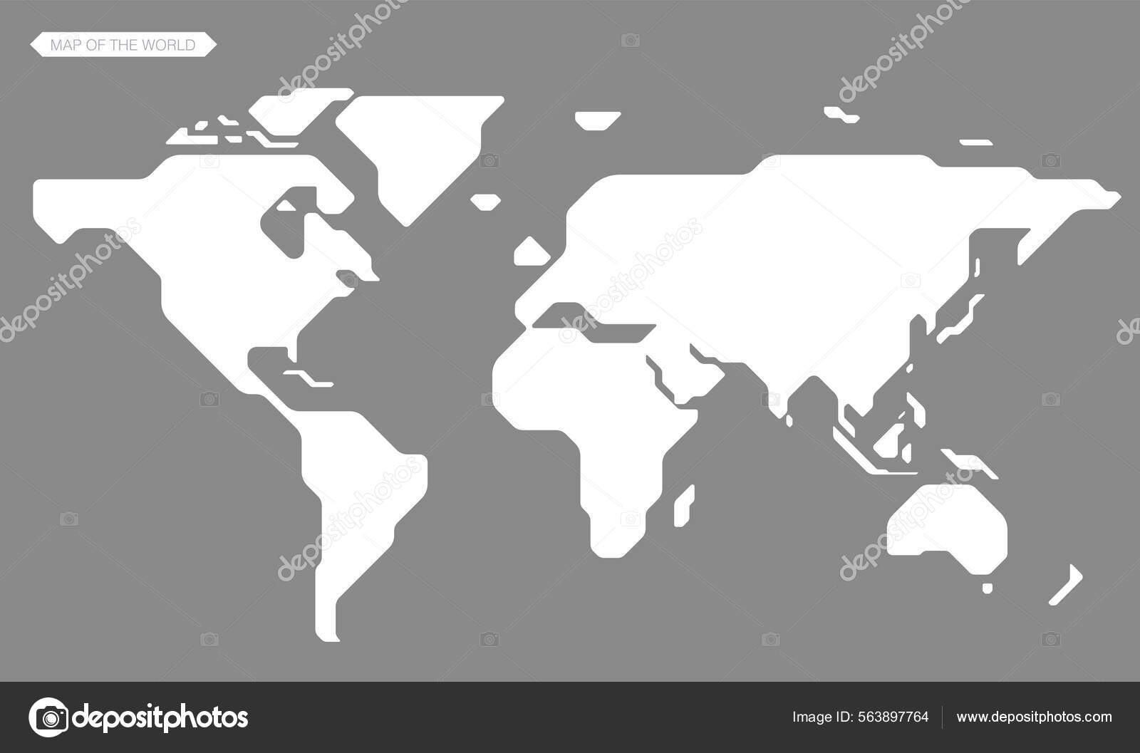 Simple Straight Line Map World Vector Background Stock Vector by ...