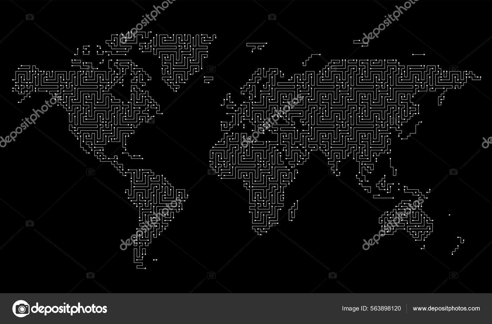 Maze Map World Earth Map Vector Illustration Stock Vector by ©hakule ...