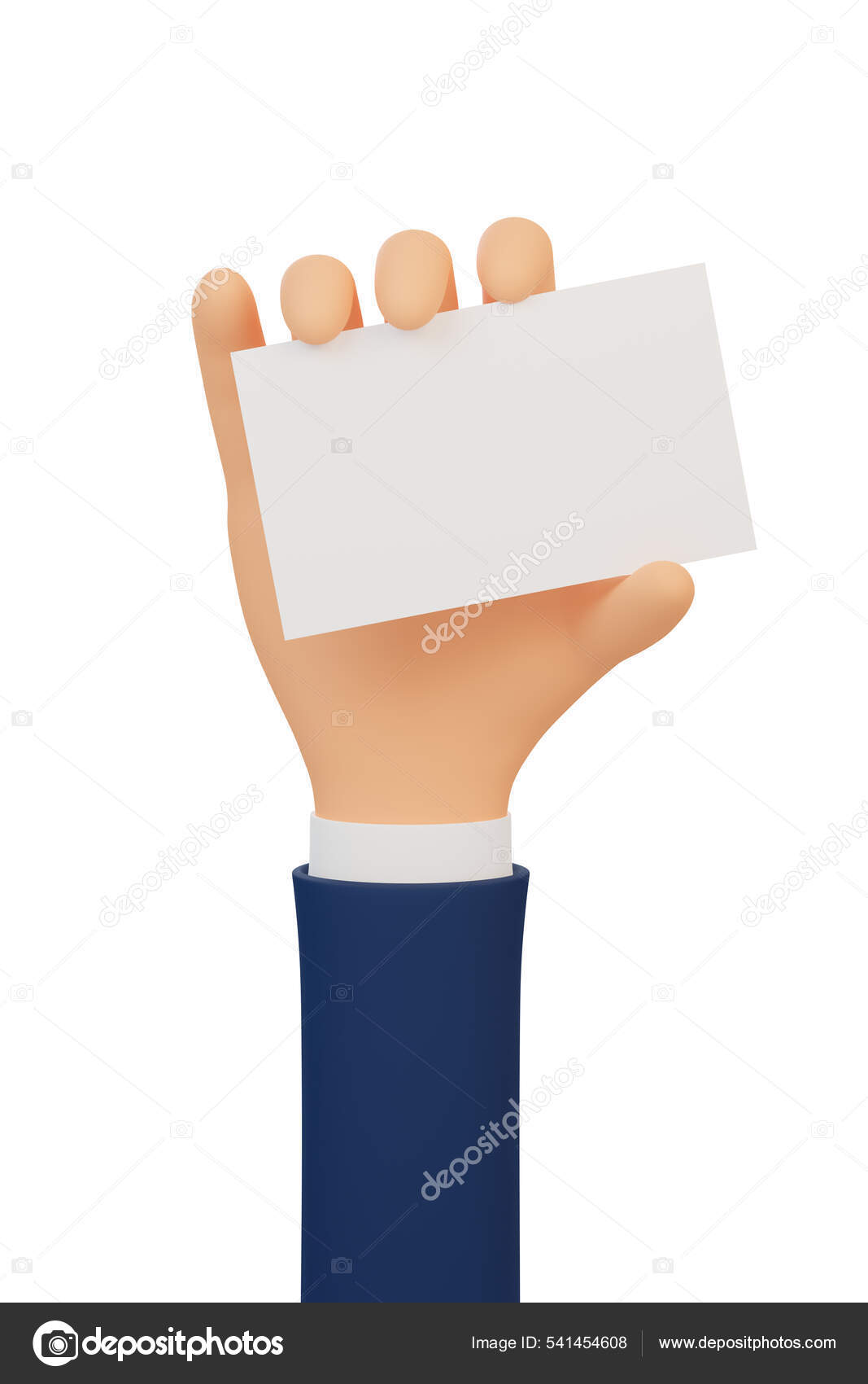 3d cartoon hand holding a blank card — Stock Photo © Agor20122 #541454608