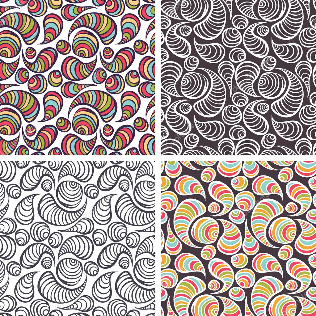 Abstract seamless pattens set — Stock Vector © Dreaming-Lucy #32962985