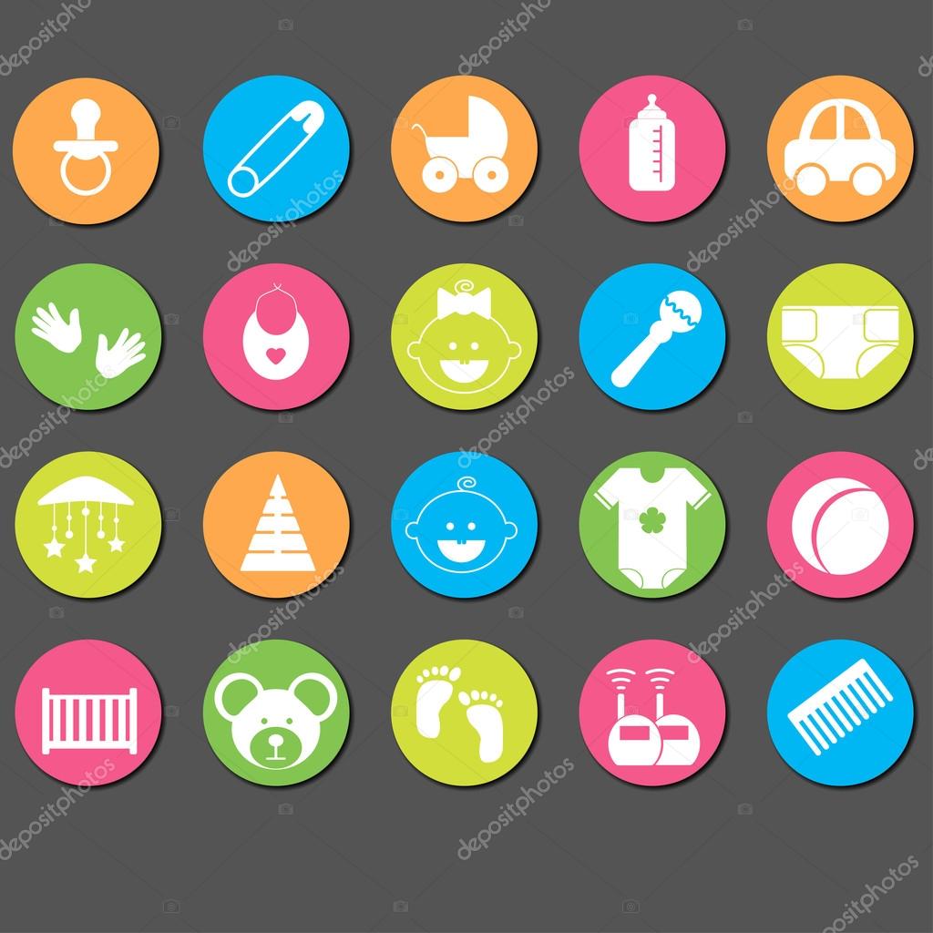 Baby icons set.Vector Illustration Stock Vector Image by ...