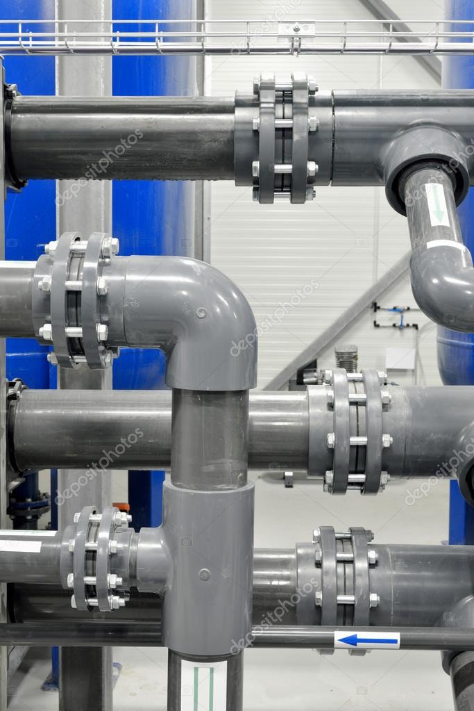 Plastic pipes in industrial boiler room Stock Photo by ©alex.stemmer ...